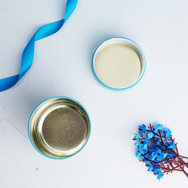 Light Blue Cylindrical Tin | INTOOBOX – IN TOO BOX